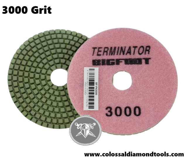 TERMINATOR® Terminator Big Foot 4" Wet Pads 3000 Grit D1TB43000 ...