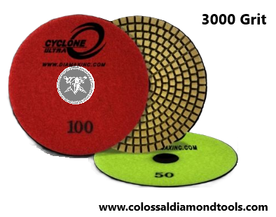 Diamax 4" Cyclone Ultra Pads 3000 Grit D1CU43000 - Colossal Diamond ...