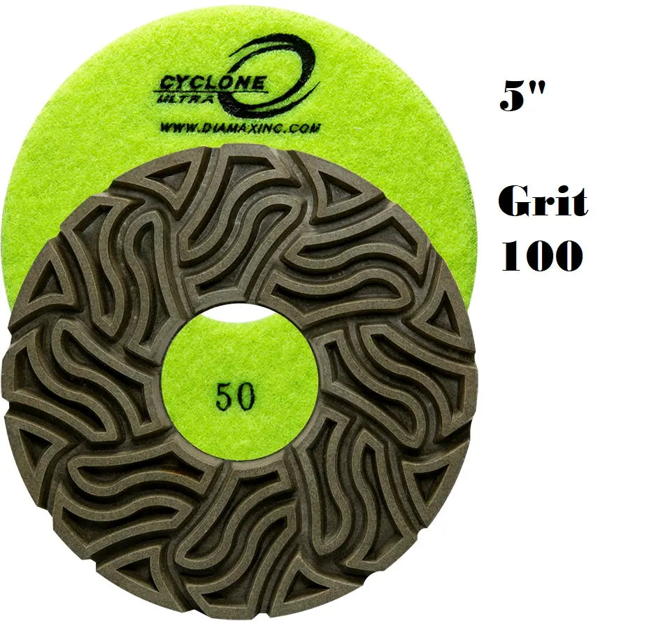 Diamax Cyclone Ultra Straight Edge Velcro Wheel 5" Grit 100 E1CU5100 ...