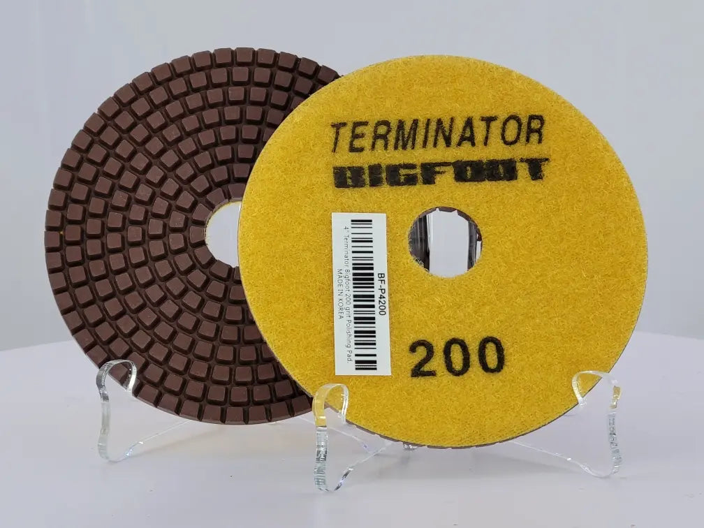 TERMINATOR® Terminator Big Foot 4" Wet Pads 200 Grit — Colossal Diamond ...