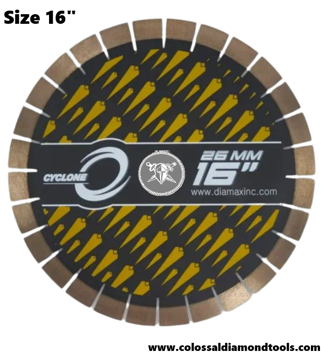 Diamax Cyclone 16" 26mm Silent Core Blade Yellow Tear Drop B15CY1626 ...