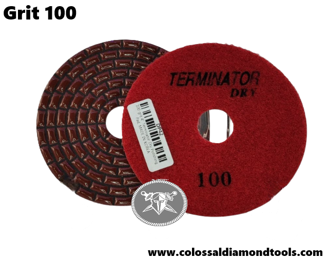 TERMINATOR® Terminator Dry Pad 4" 100 Grit D2T4100 - Colossal Diamond ...